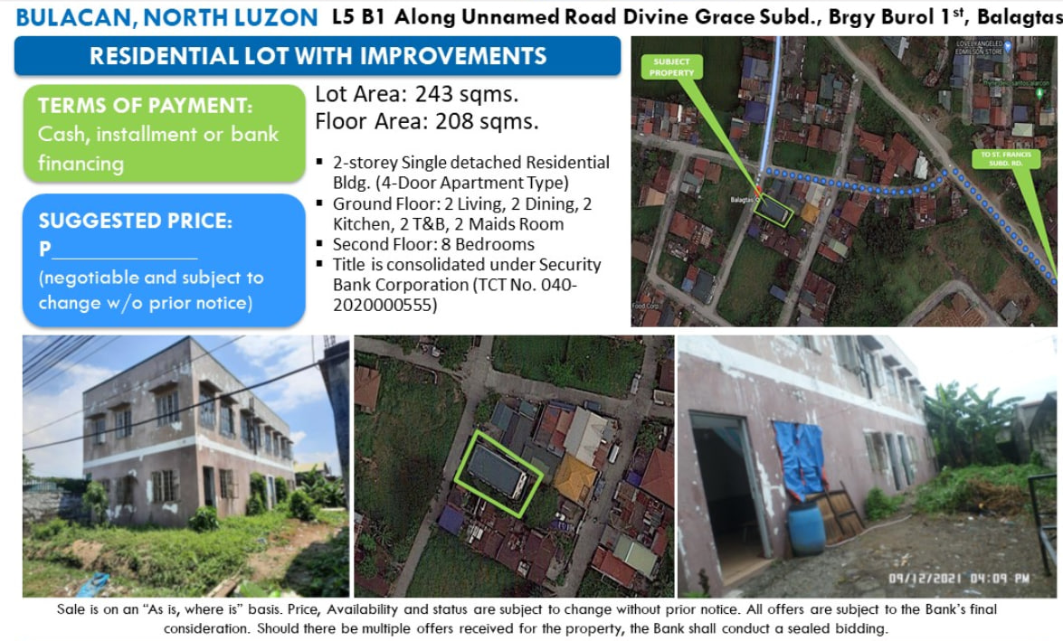 Foreclosed House and Lot For Sale in Brgy Burol 1st, Balagtas, Bulacan ...
